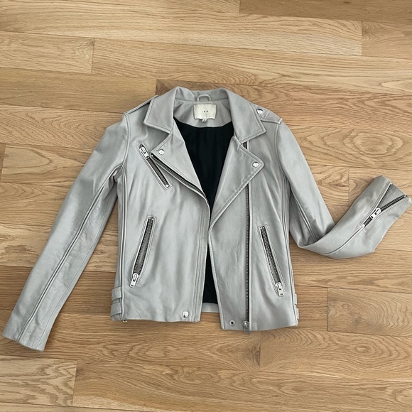 IRO | Jackets & Coats | Iro Grey Leather Jacket | Poshmark